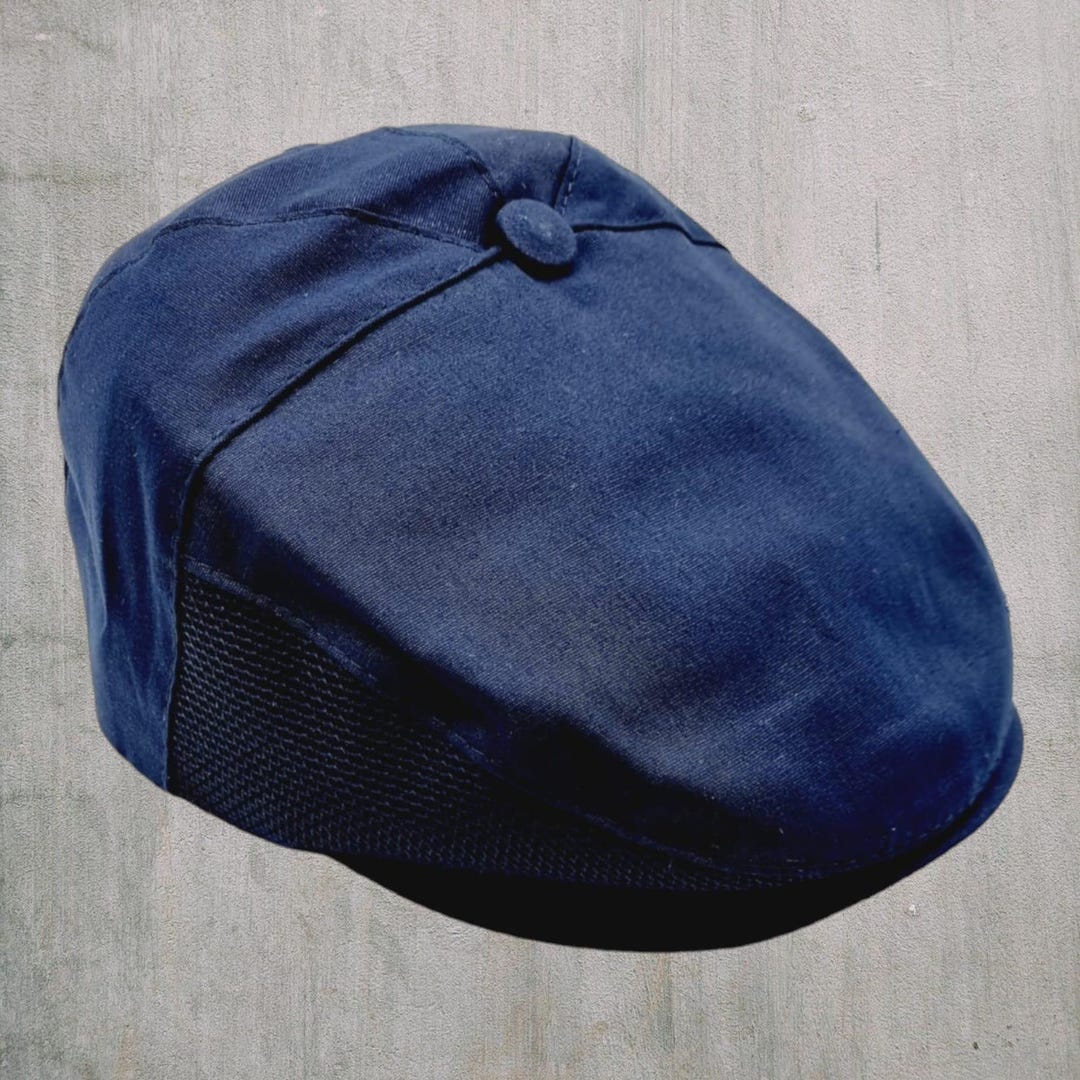 Traditional Mesh Flat Cap in Navyblue,stylish Buttoned Newsboy Hat,men ...