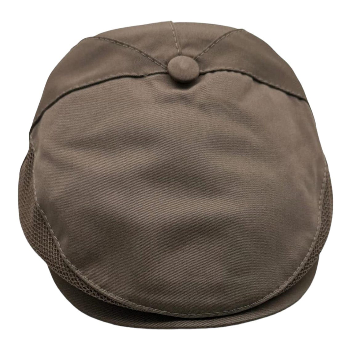 Brown Mesh Buttoned Traditional Flat Cap - Traditional Headwear ...