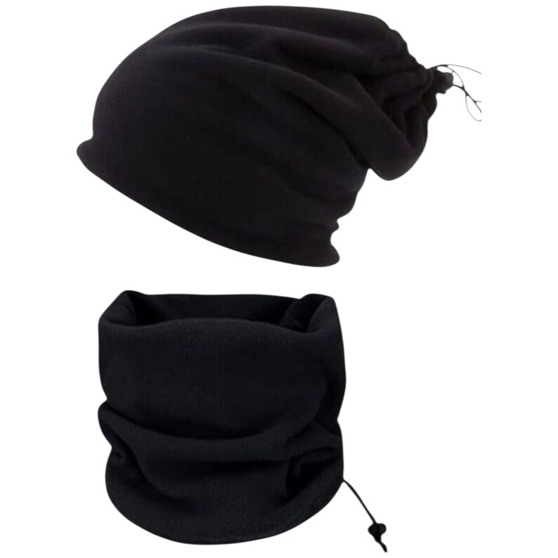 Men’s Fleece Beanie and Neck Warmer Set – 2-piece Winter Thermal Anti ...