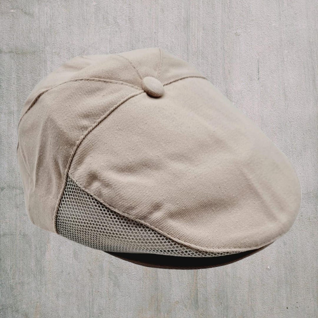Men's Summer Mesh Buttoned Traditional Flat Cap, Breathable Lightweight ...