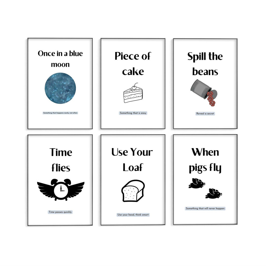 Back to School Bundle Set 6 Educational Idiom Posters - Etsy
