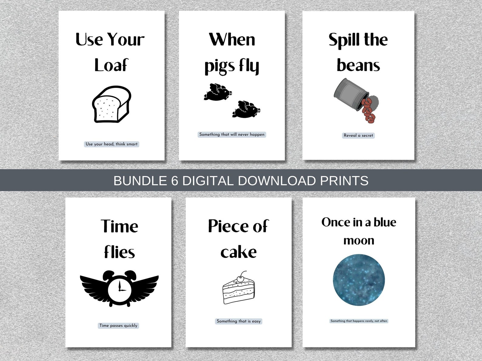 Back to School Bundle Set 6 Educational Idiom Posters - Etsy