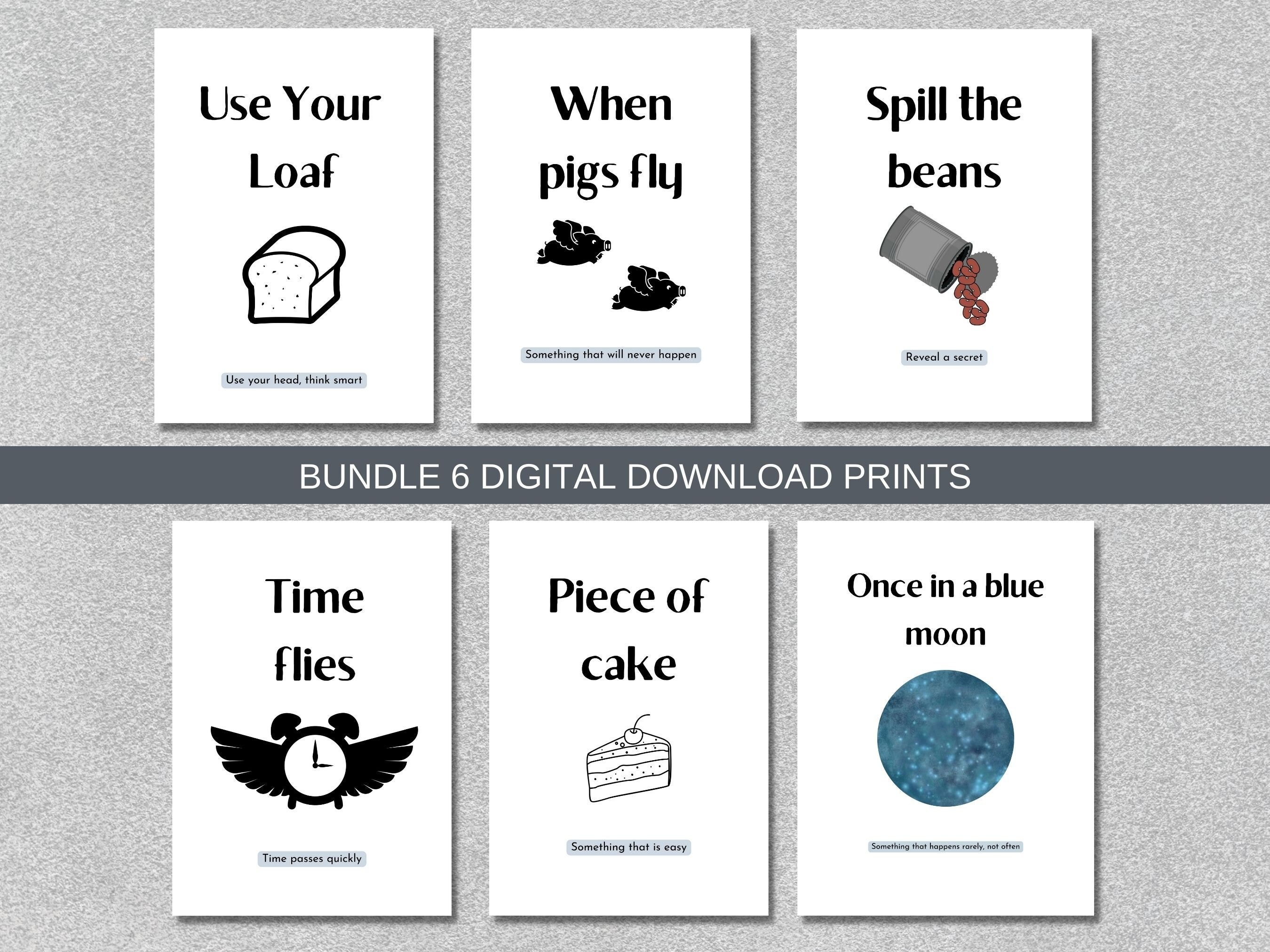 Back to School Bundle Set 6 Educational Idiom Posters - Etsy