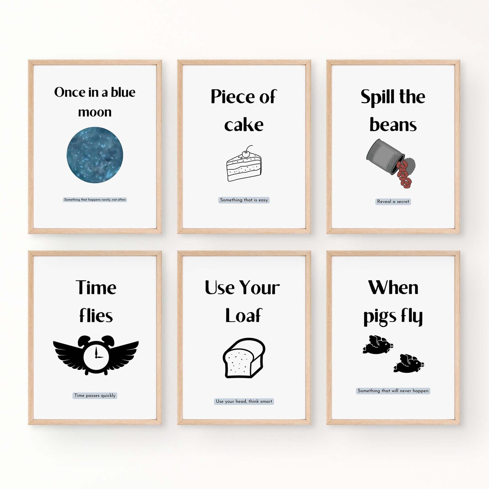 Back to School Bundle Set 6 Educational Idiom Posters - Etsy