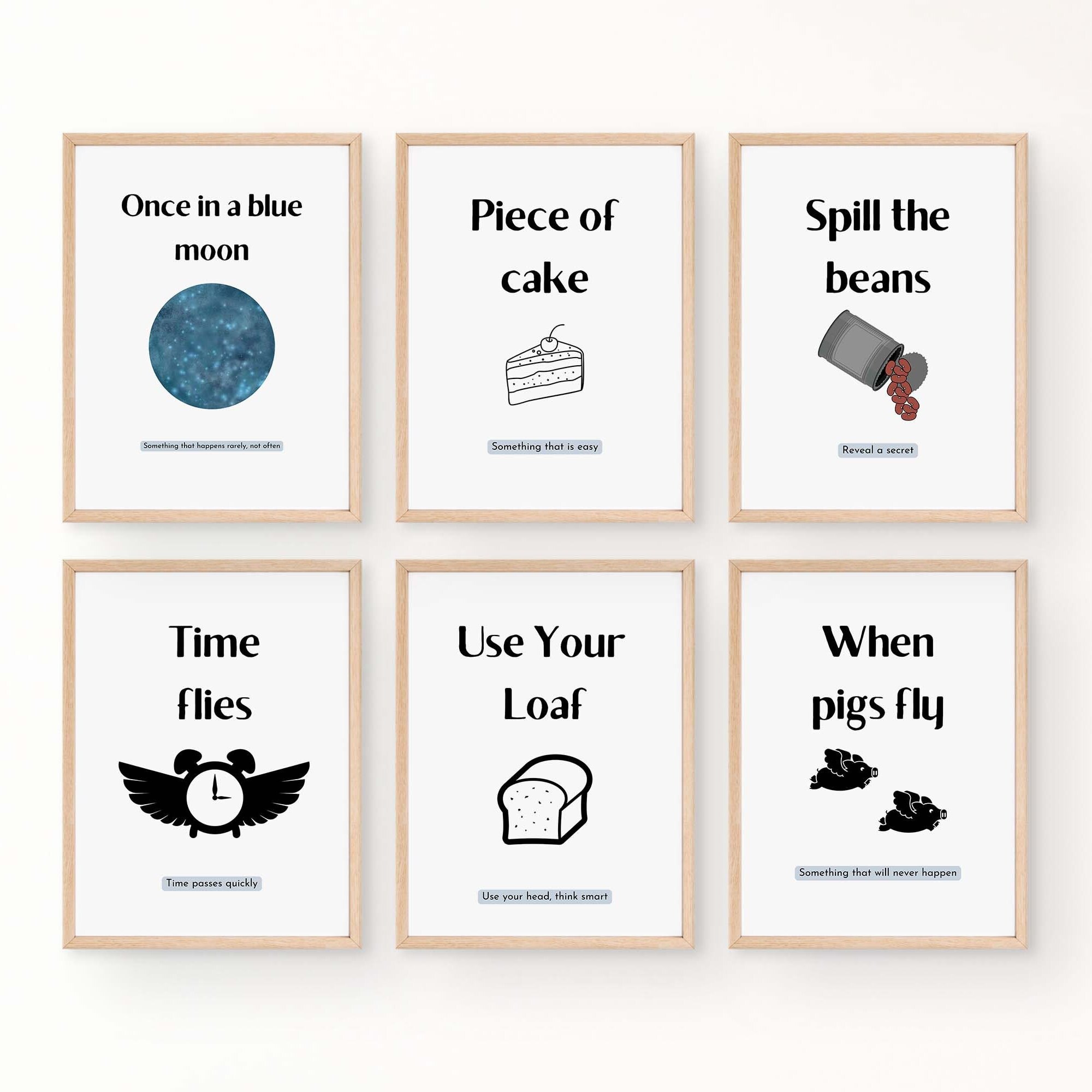 Back to School Bundle Set 6 Educational Idiom Posters - Etsy
