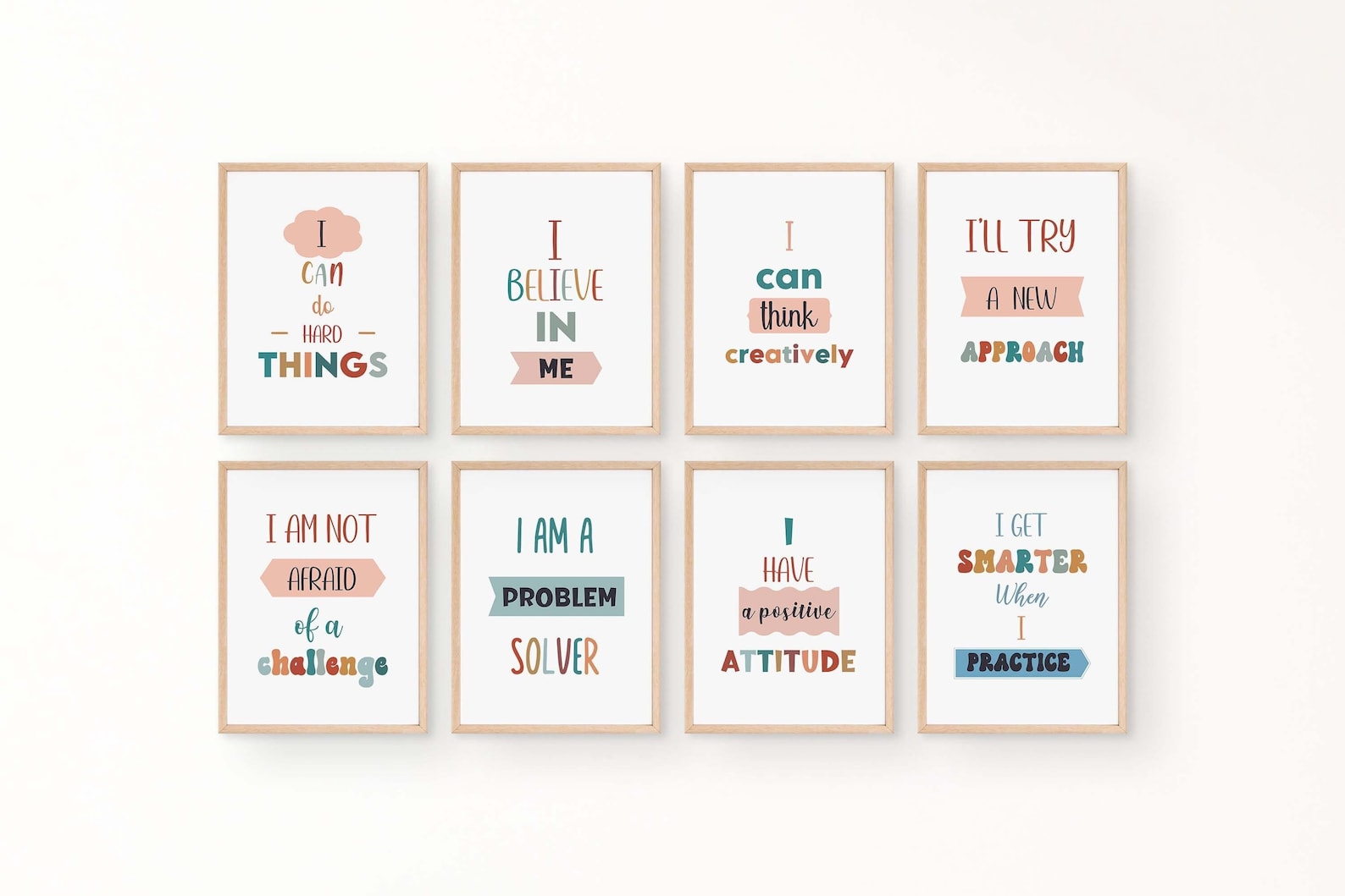 Back to School Class Wall Prints. Positive Affirmation for Kids, 8 ...