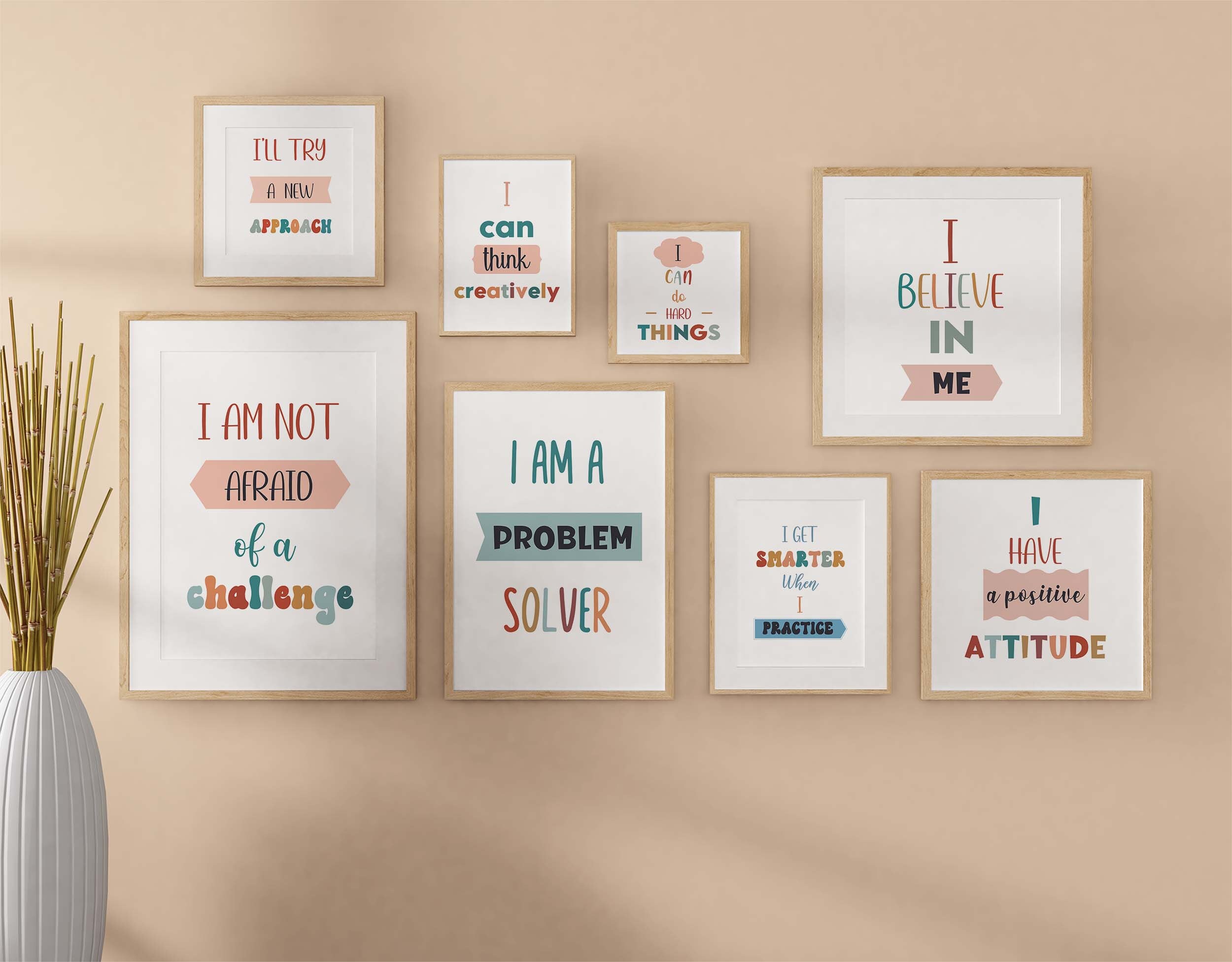 Back to School Class Wall Prints. Positive Affirmation for Kids, 8 ...