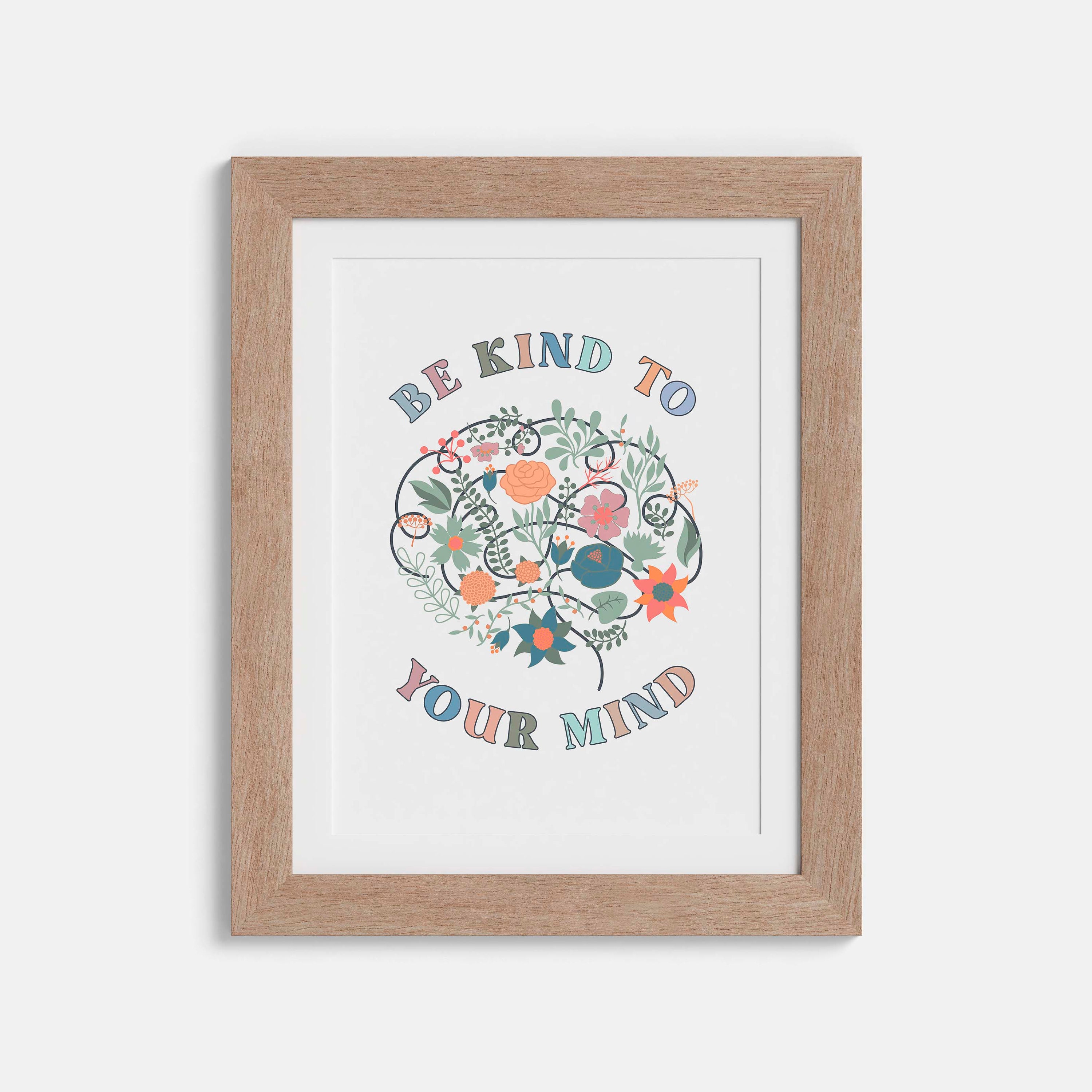 Be Kind to Your Mind Print, Mental Health, Growth Mindset, Therapy ...