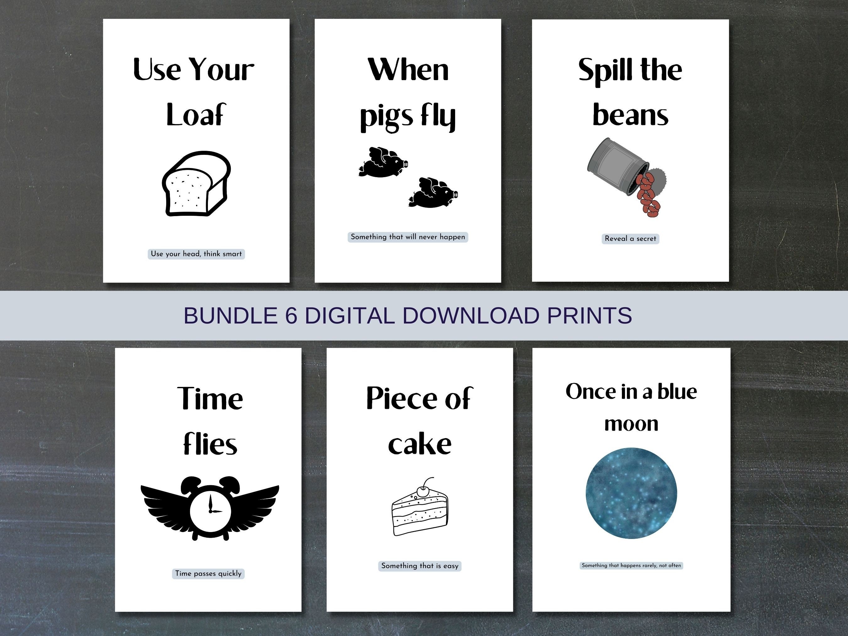 Back to School Bundle Set 6 Educational Idiom Posters - Etsy