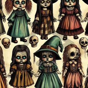 Creepy Paper People, Digital Download, Halloween Printable, Junk ...