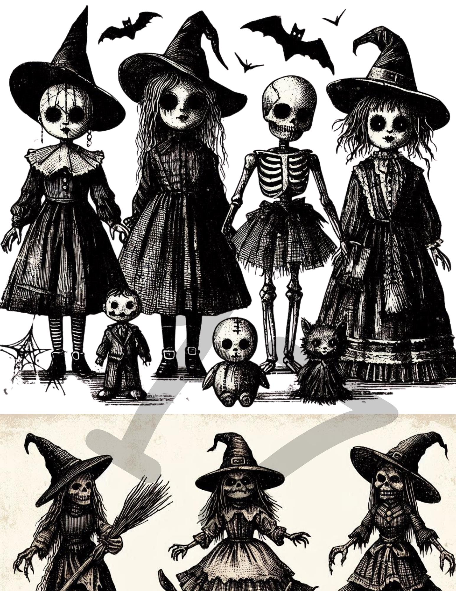 Creepy Paper People, Digital Download, Halloween Printable, Junk ...