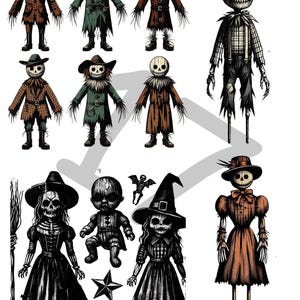 Creepy Paper People, Digital Download, Halloween Printable, Junk ...