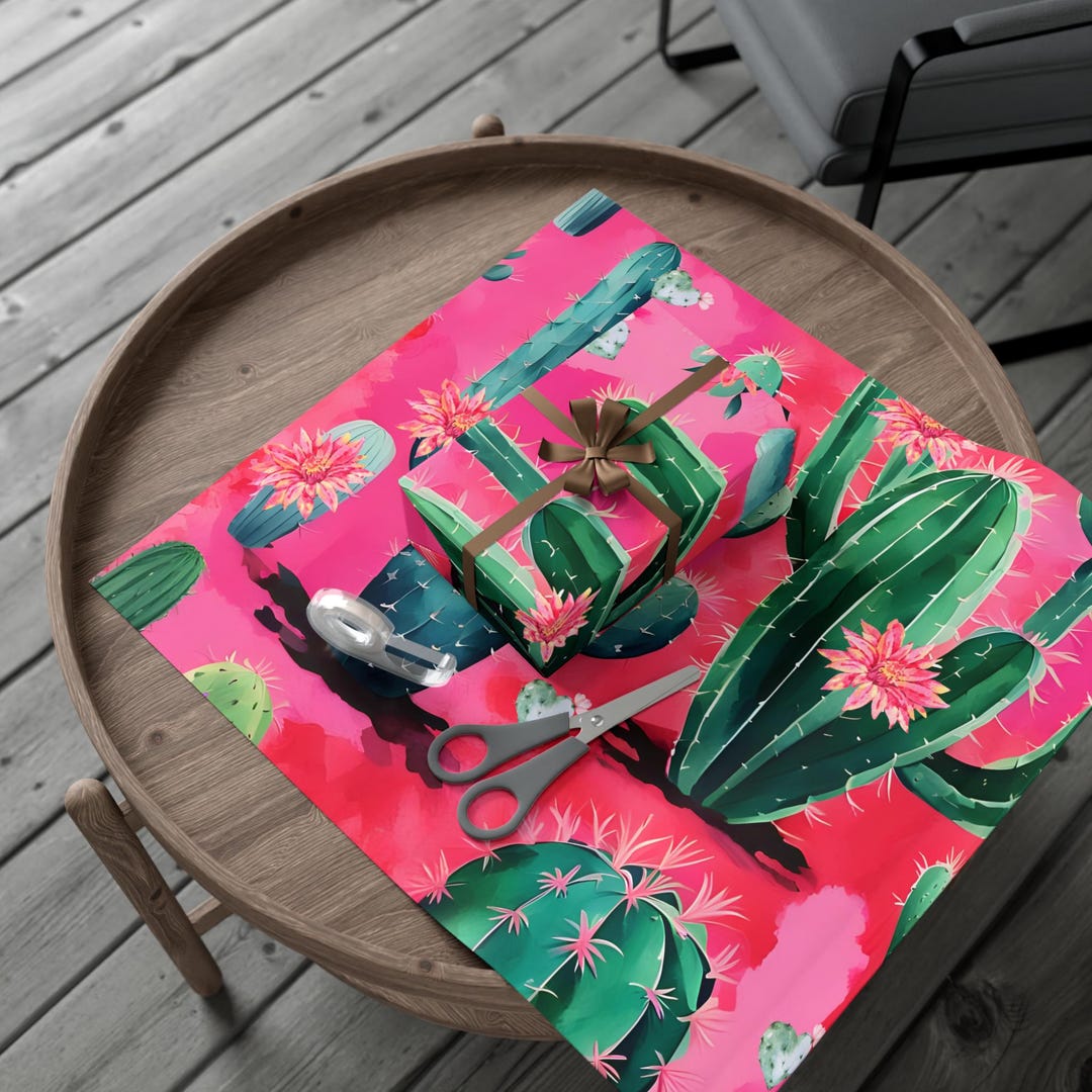 Vibrant Cactus Gift Wrap Papers, Eco-friendly Wrapping, Ideal for ...