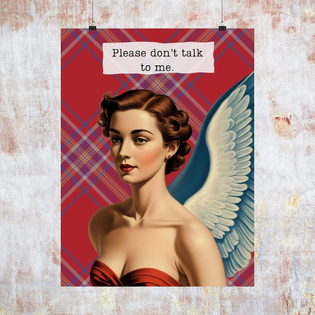 Funny Introvert Art Matte Vertical Posters, Kitsch Art Poster, Please ...