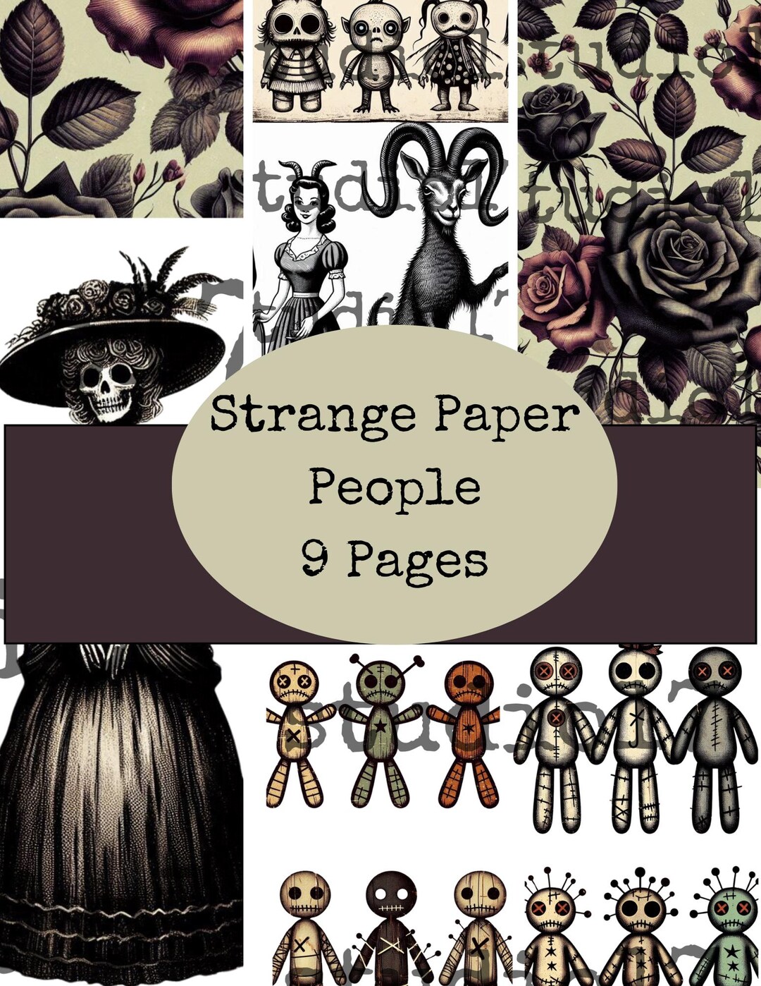 Creepy Paper Dolls Clip Art: Halloween Ephemera (digital Download) - Etsy