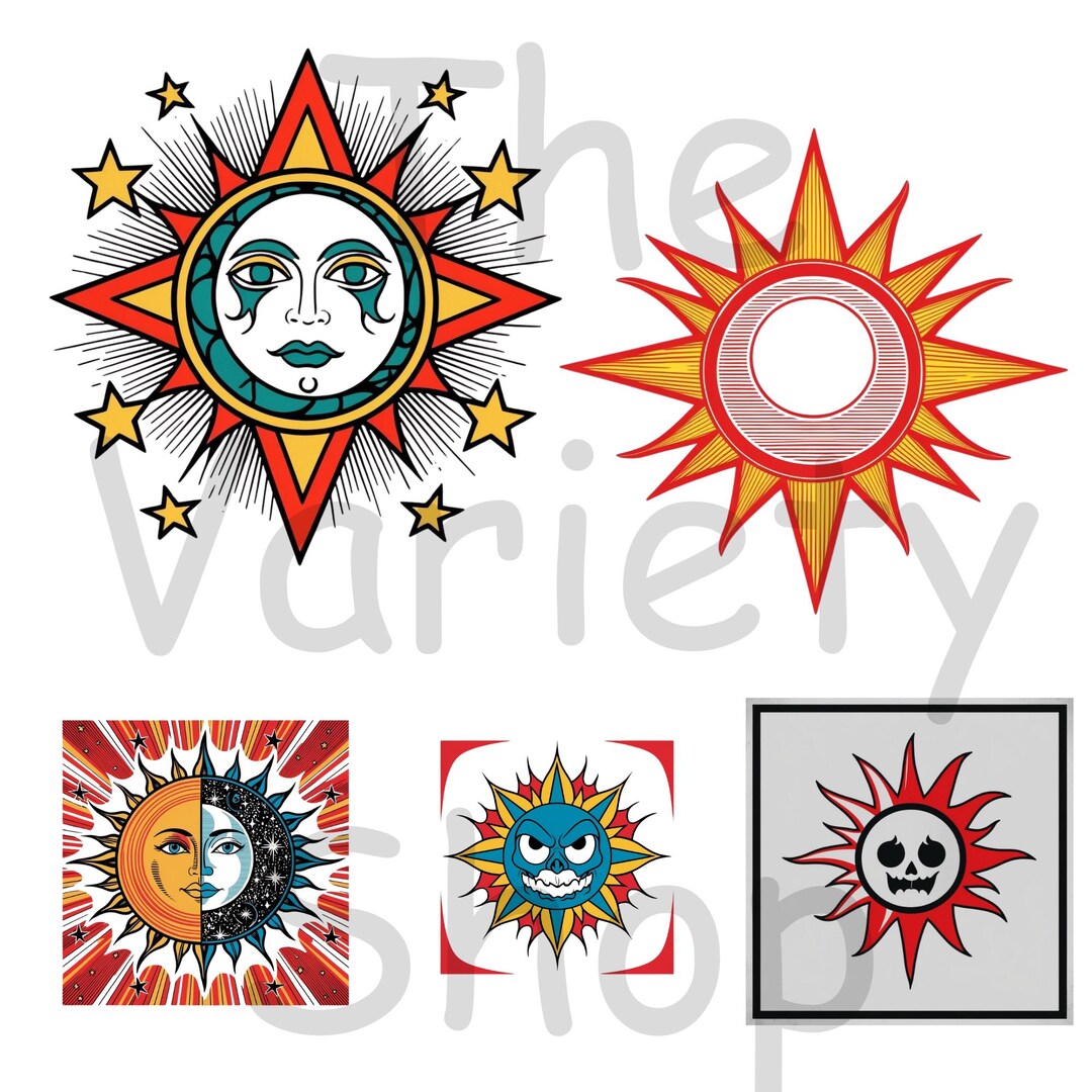 Funky Sun PNG: Sublimation Design, Sunshine Clipart (digital Download ...