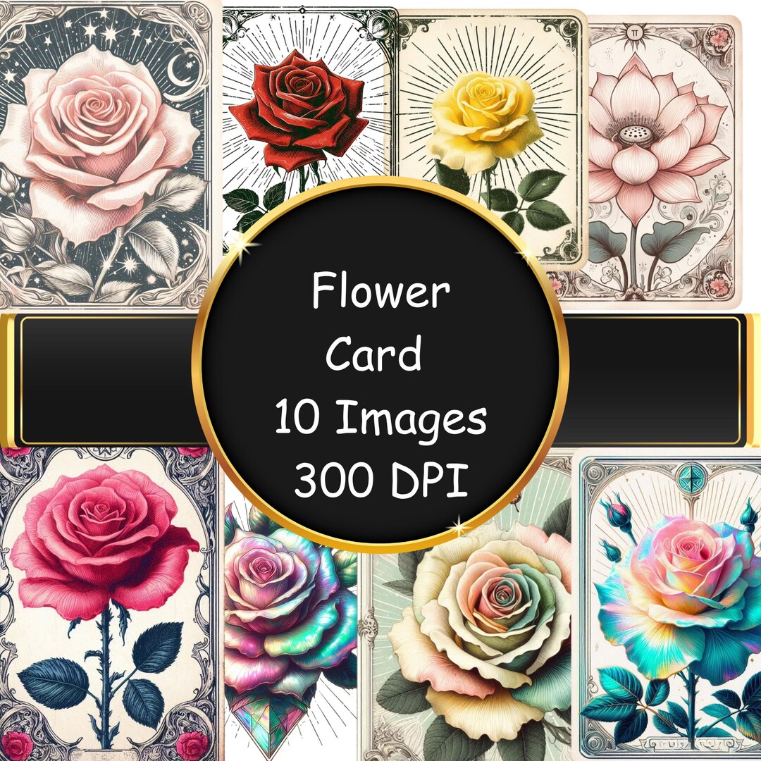 Printable Flower Card Designs: PNG Floral Images (digital Download) - Etsy