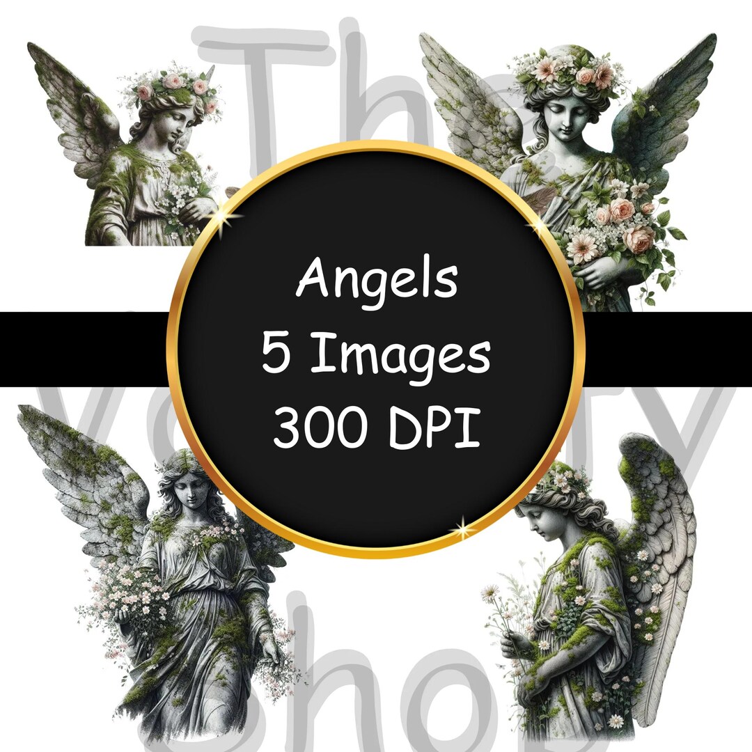 Angel Statues PNG, Sublimation Design, Spring Designs, Spring Lover PNG ...