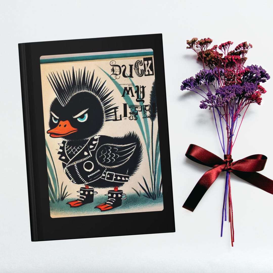 Punk Duck Journal, Goth Duck Matte Notebook, Funny Duck Life Diary ...
