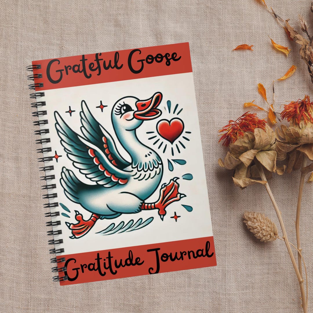 Grateful Goose Gratitude Journal: Tattoo Style Spiral Notebook - Etsy