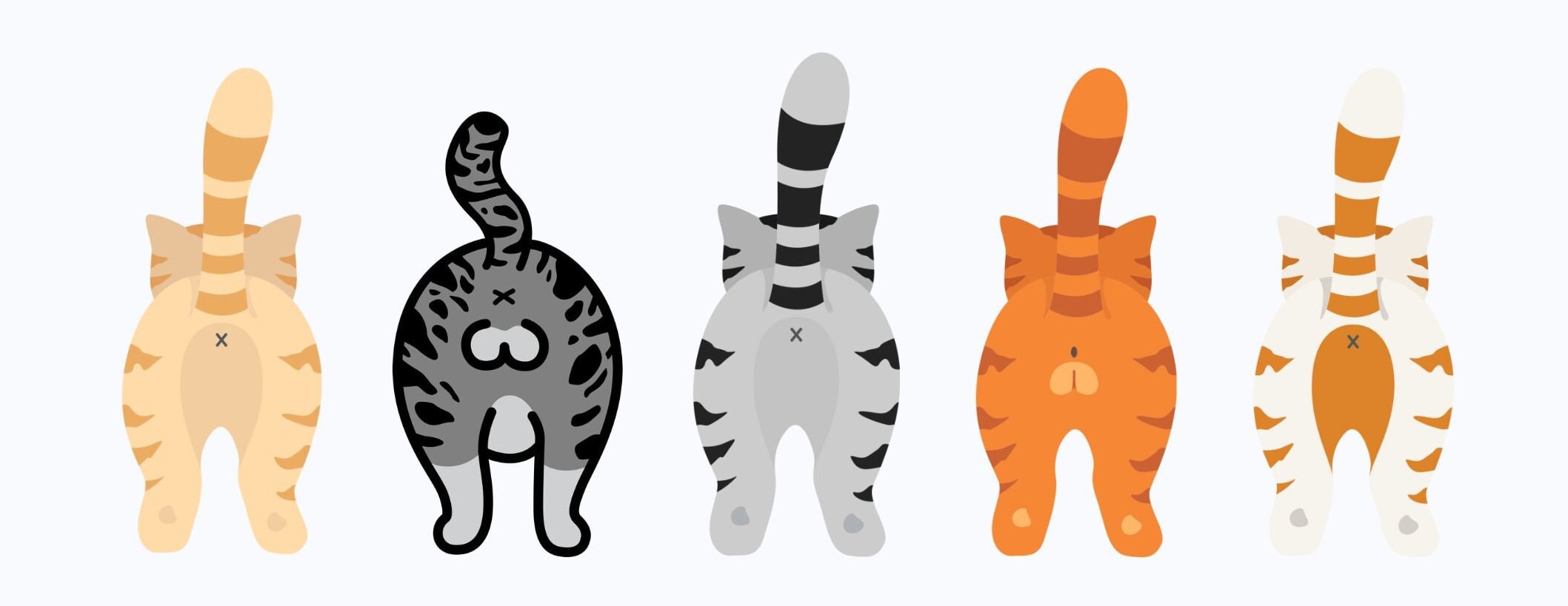 Cat Butt SVG Image Bundle 6 Instant Download Images Cat Tail up Cat Mom ...