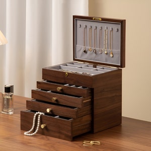 Custom Xtra Large Jewelry Box 3 5 Layer, Wood Jewellery Box Case ...