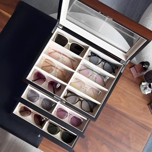 Personalized Luxury Wooden Eyeglasses Box, Eyeglass Display Case ...