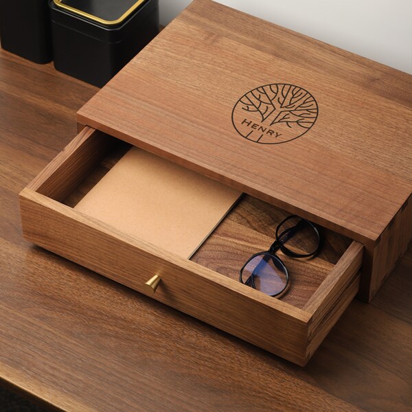 Wooden Storage Box With Drawers - Etsy