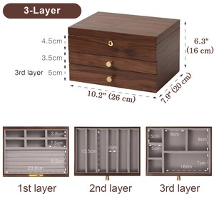 Custom Xtra Large Jewelry Box 3 5 Layer, Wood Jewellery Box Case ...