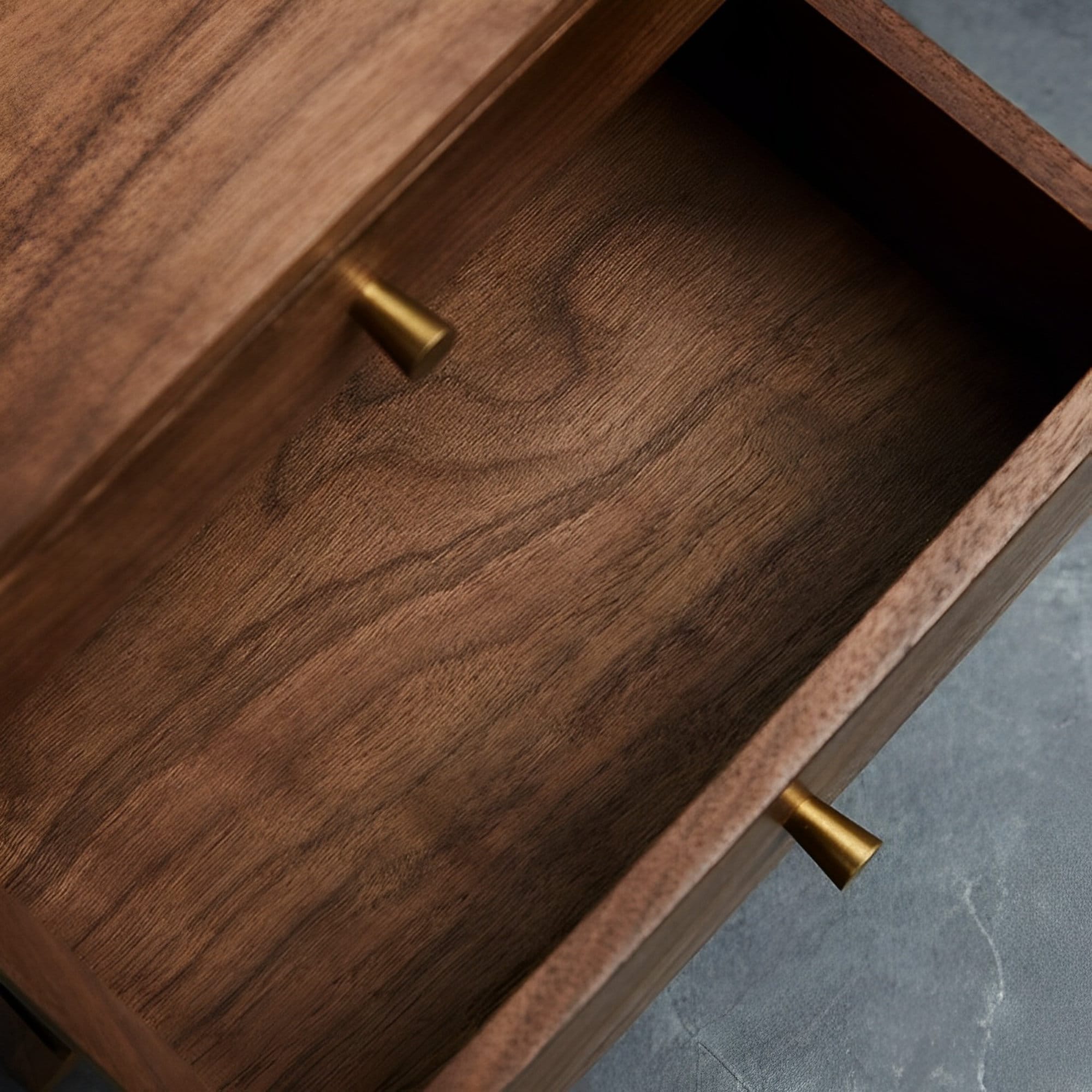 Personalized Solid Walnut Desktop Drawer Cabinet, Wooden Storage Box ...