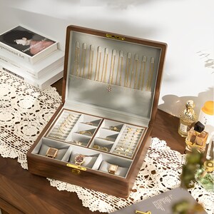 Large Lock Unique Deco Jewelry Box Wood Storage Box Functional Jewelry ...