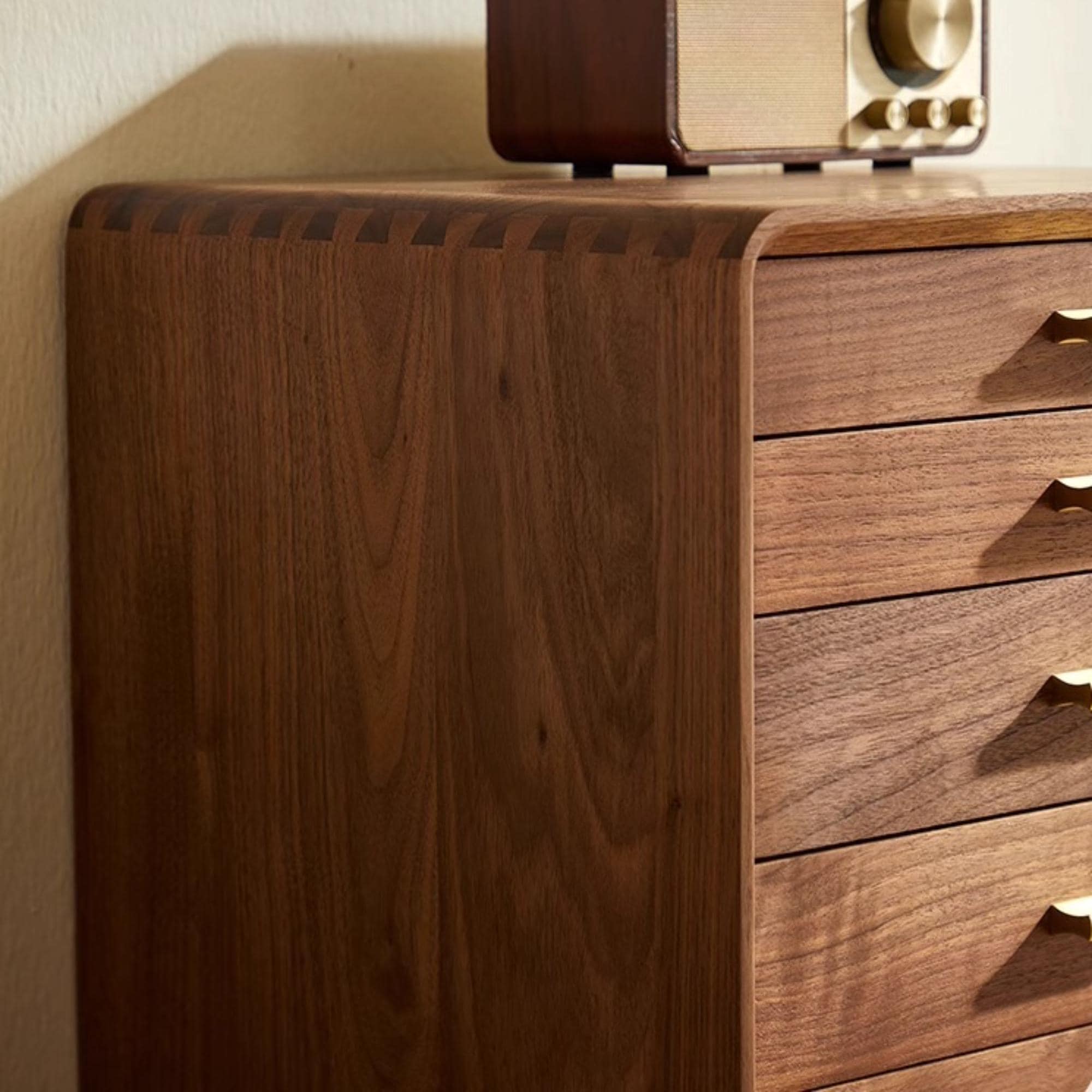 Personalized Solid Walnut Desktop Drawer Cabinet, Wooden Storage Box ...
