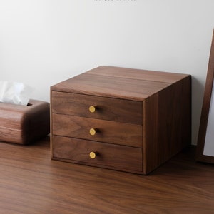 3 Drawer Personalize Solid Wooden Desktop Storage Box | Storage of ...