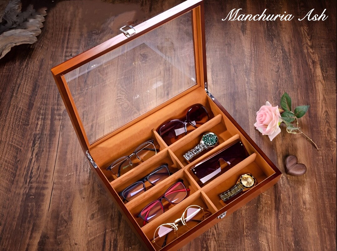 Personalized Wooden Box for Sunglasses, Engraved Sunglasses Storage Box ...