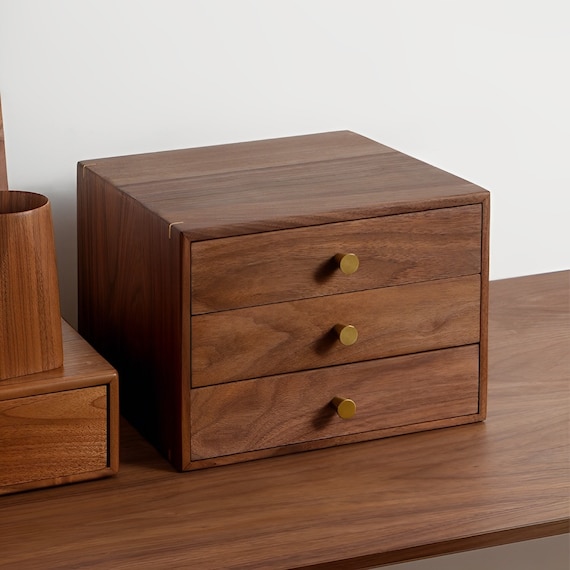 Wood Desktop Storage Drawers