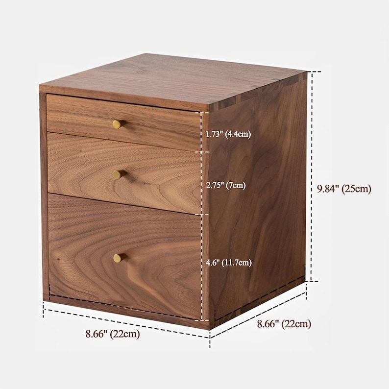 Personalize Solid Wooden Walnut 3 Layer Drawer Storage Box - Etsy