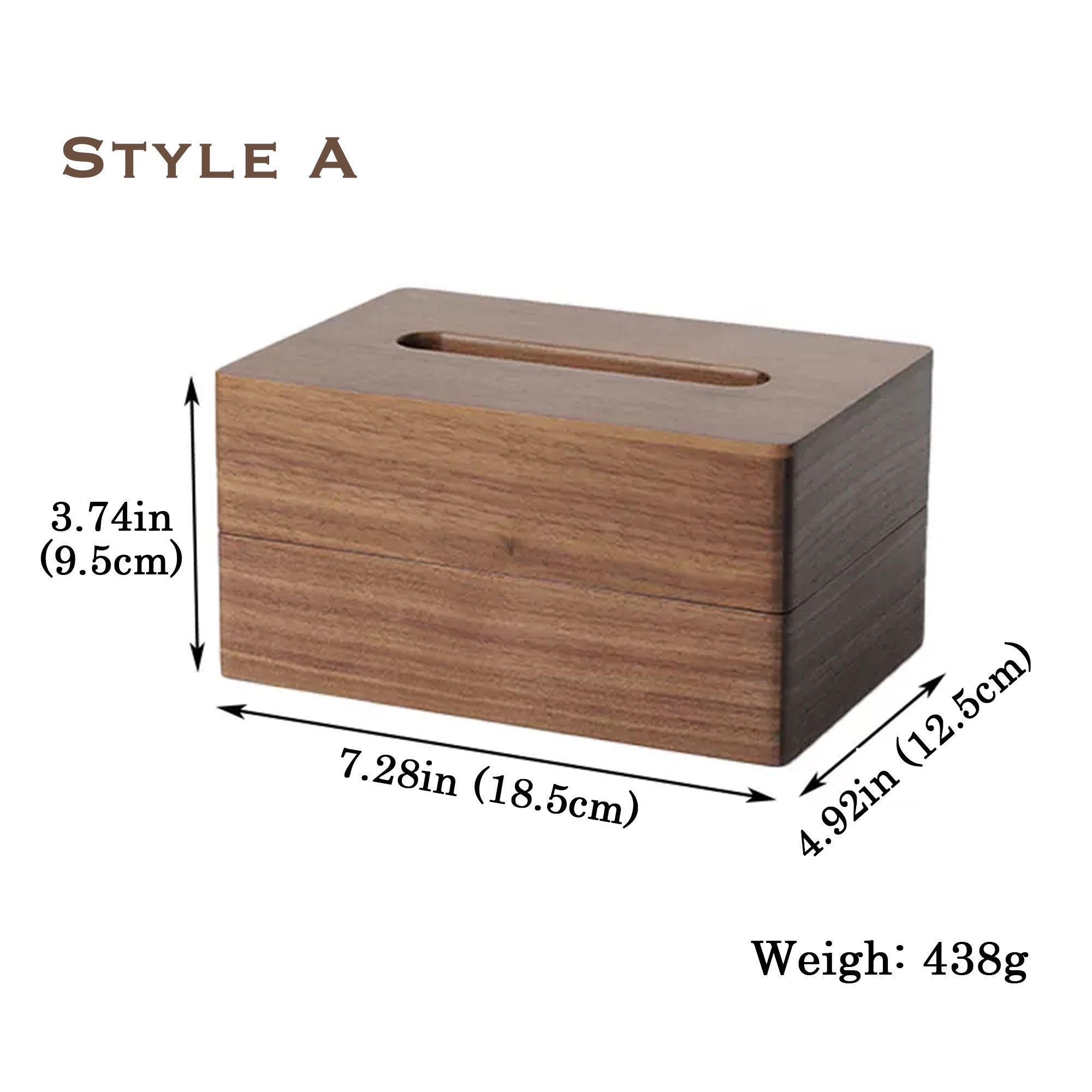 Personalized Solid Walnut Tissue Box Cover, Wooden Brown Napkins Holder ...