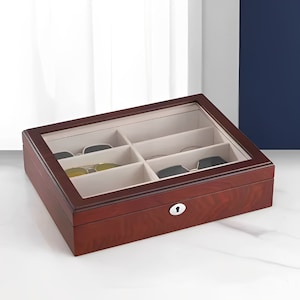 Personalized Luxury Wooden Eyeglasses Box, Eyeglass Display Case ...