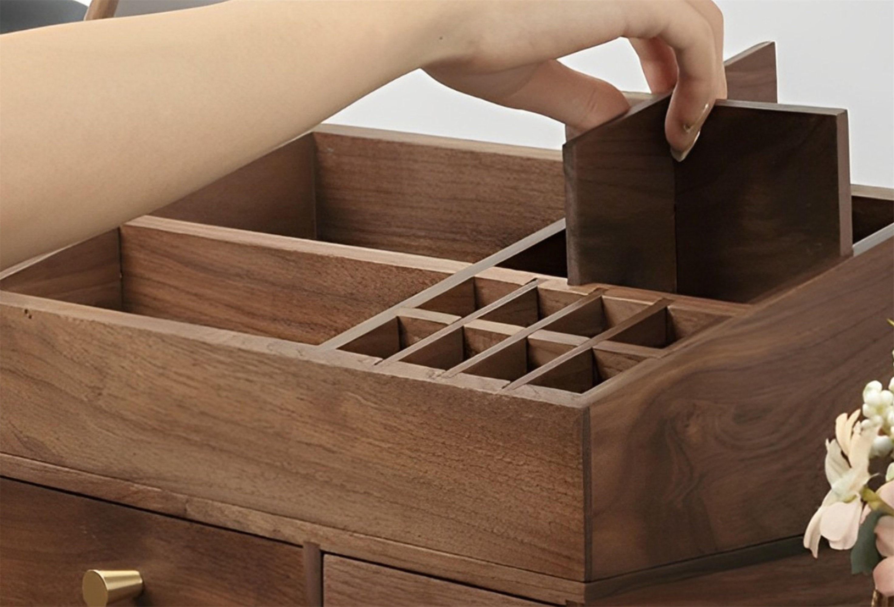 Personalized Large Makeup Organizer Box Wood Cosmetic Storage - Etsy