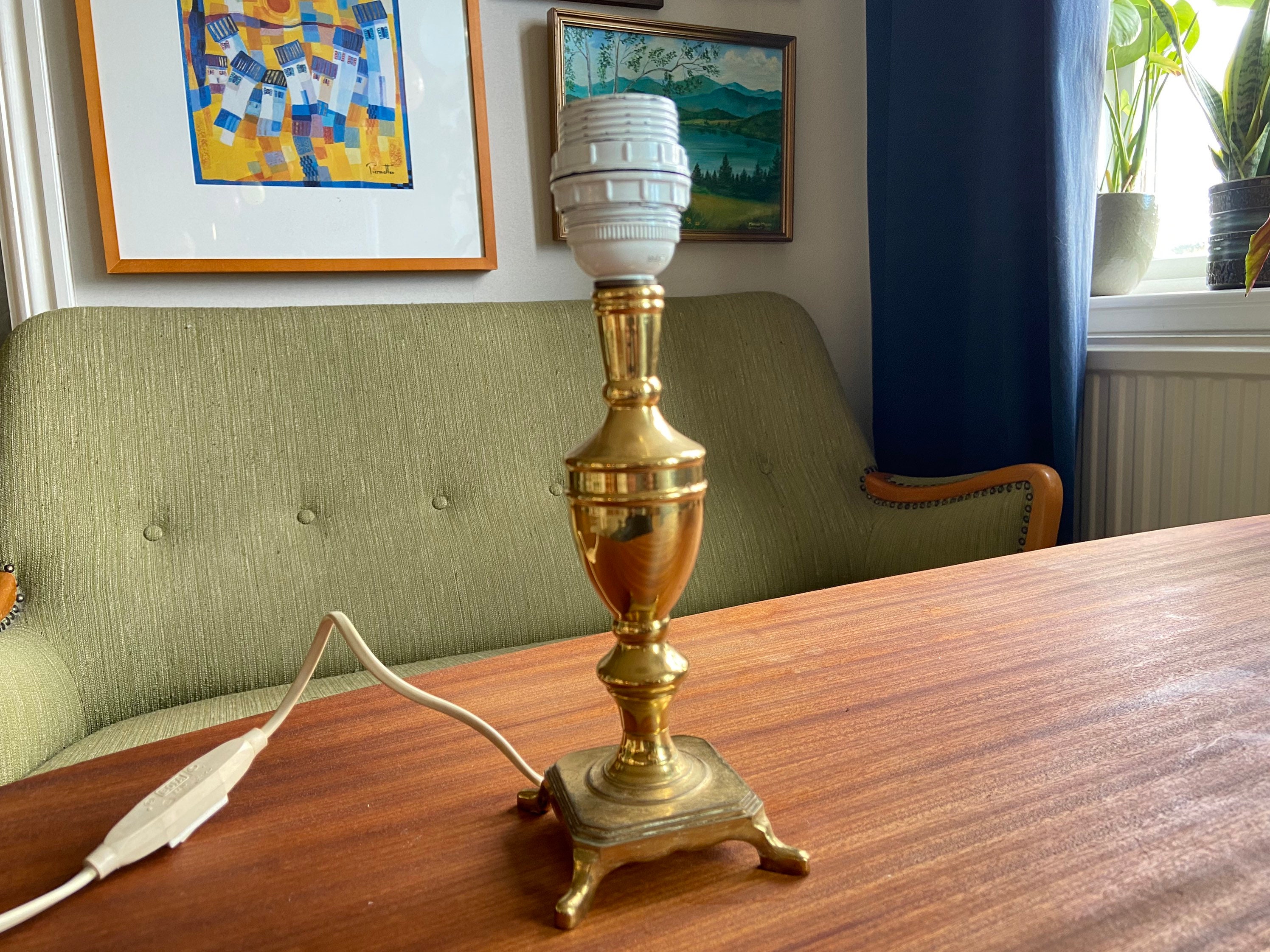 Swedish Vintage Brass Table Lamp Base, Scandinavian Nordic Design - Etsy