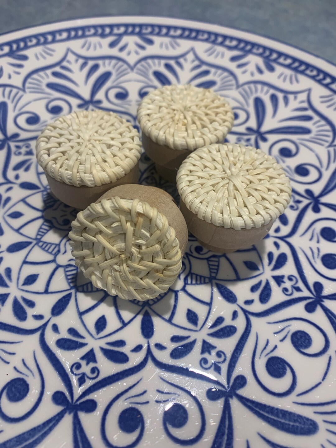 White Rattan Knobs, Coastal Knobs/handles, Timber and Wicker Knobs ...