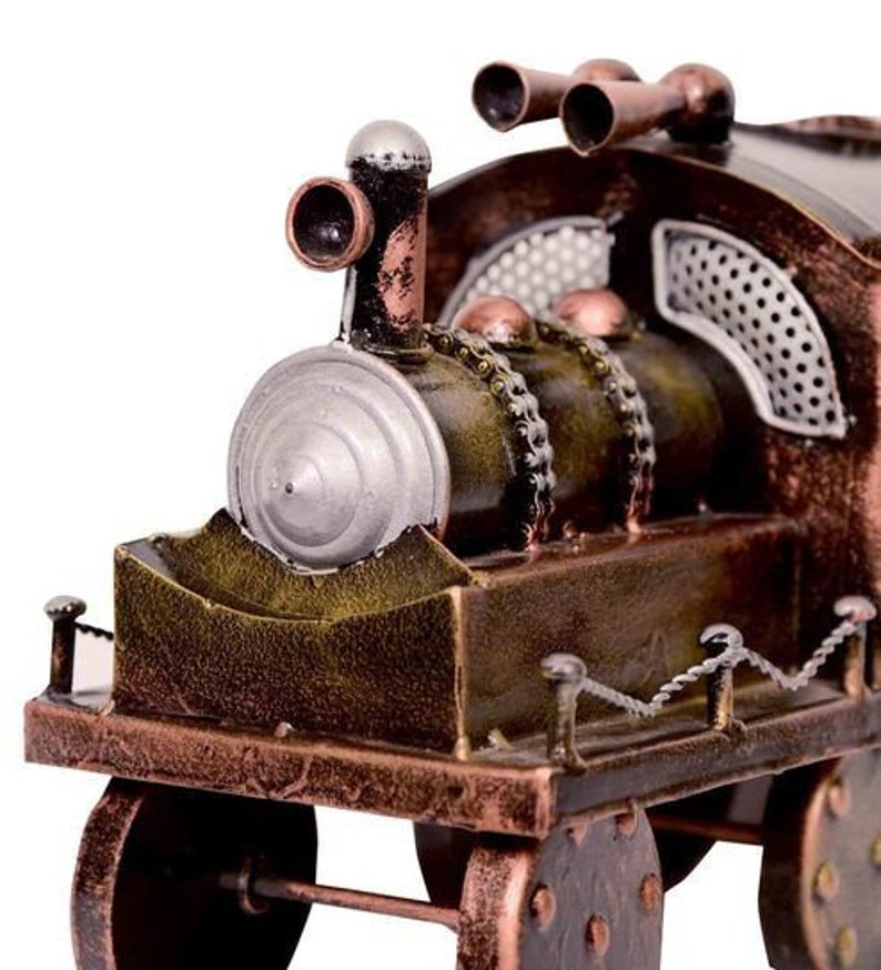 Antique Multicolor Train Engine Table Decor Statue: Perfect - Etsy