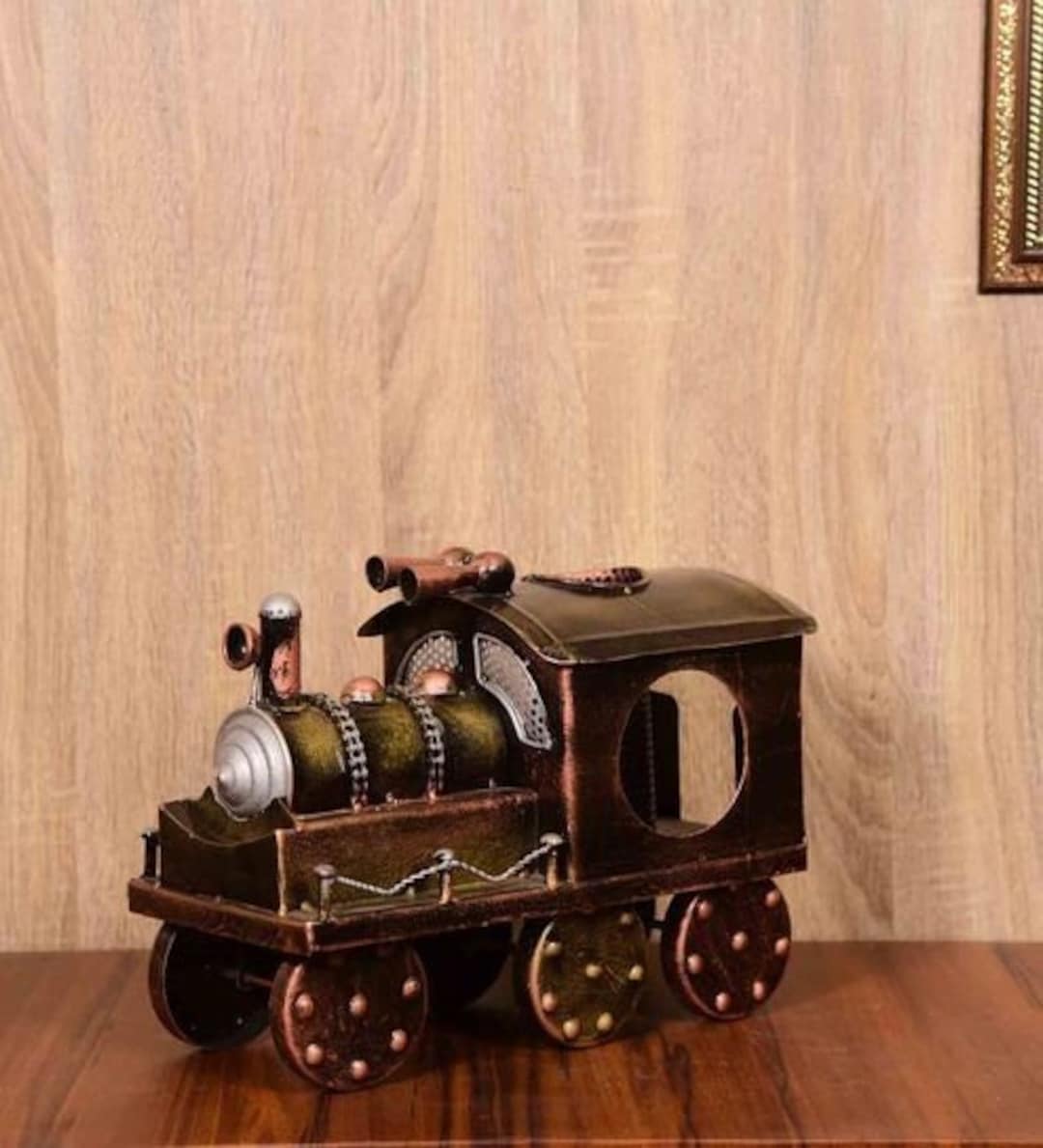 Antique Multicolor Train Engine Table Decor Statue: Perfect - Etsy