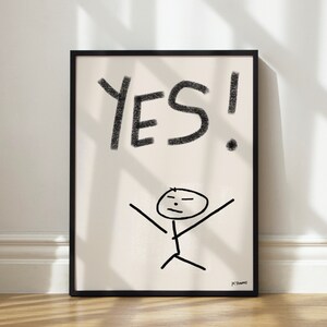 Yes! Inspiring Affirming Word Art, Home Business Office Decor, Cream ...