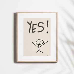 Yes! Inspiring Affirming Word Art, Home Business Office Decor, Cream ...