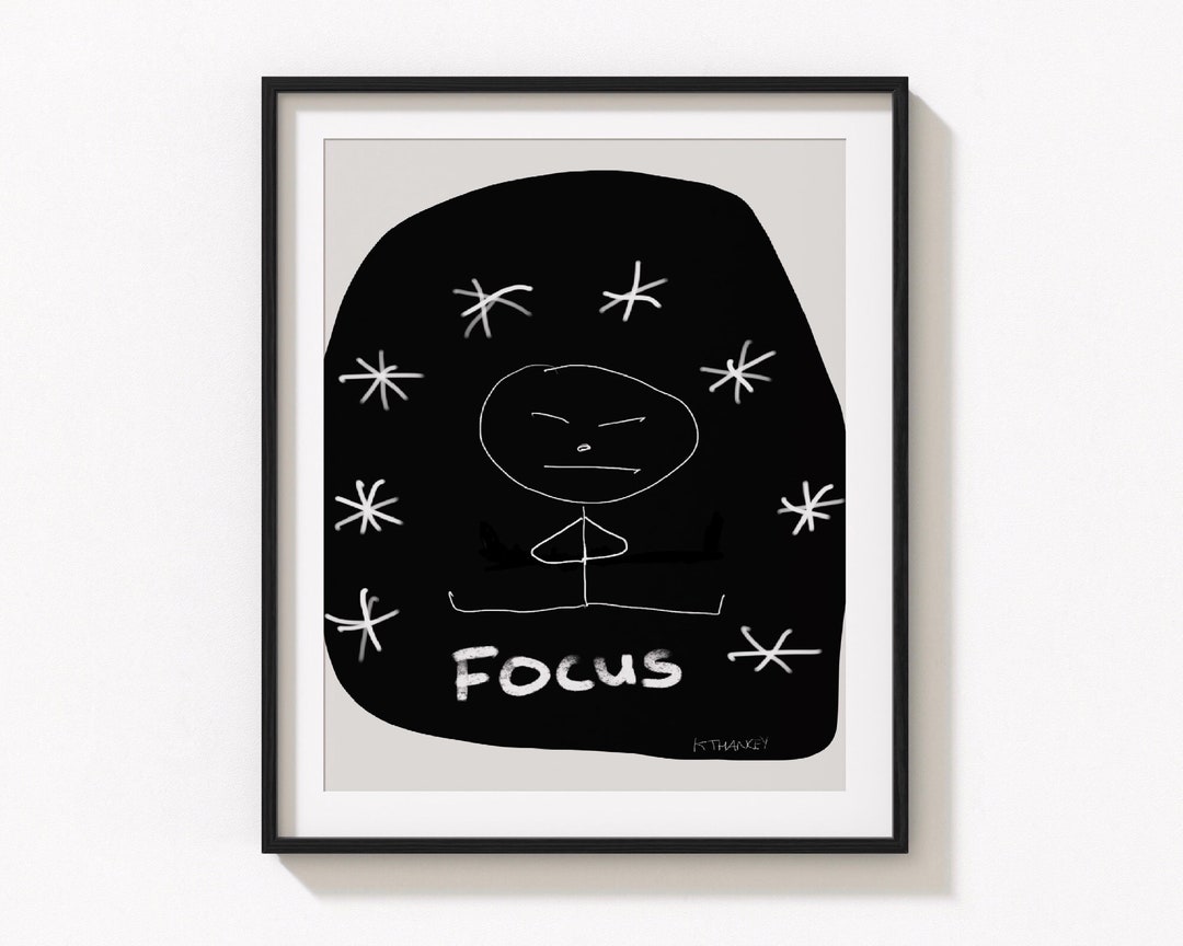 Inspiring Focus Reminder Word Art for Home Business Office Decor, Black ...