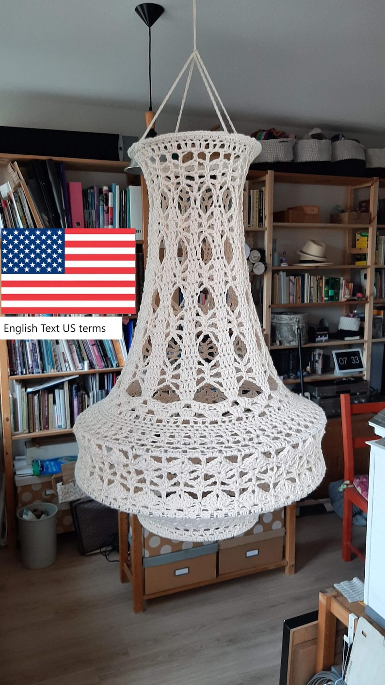 Crochet Pattern Boho Ibiza Style Chandelier(english Language With US ...