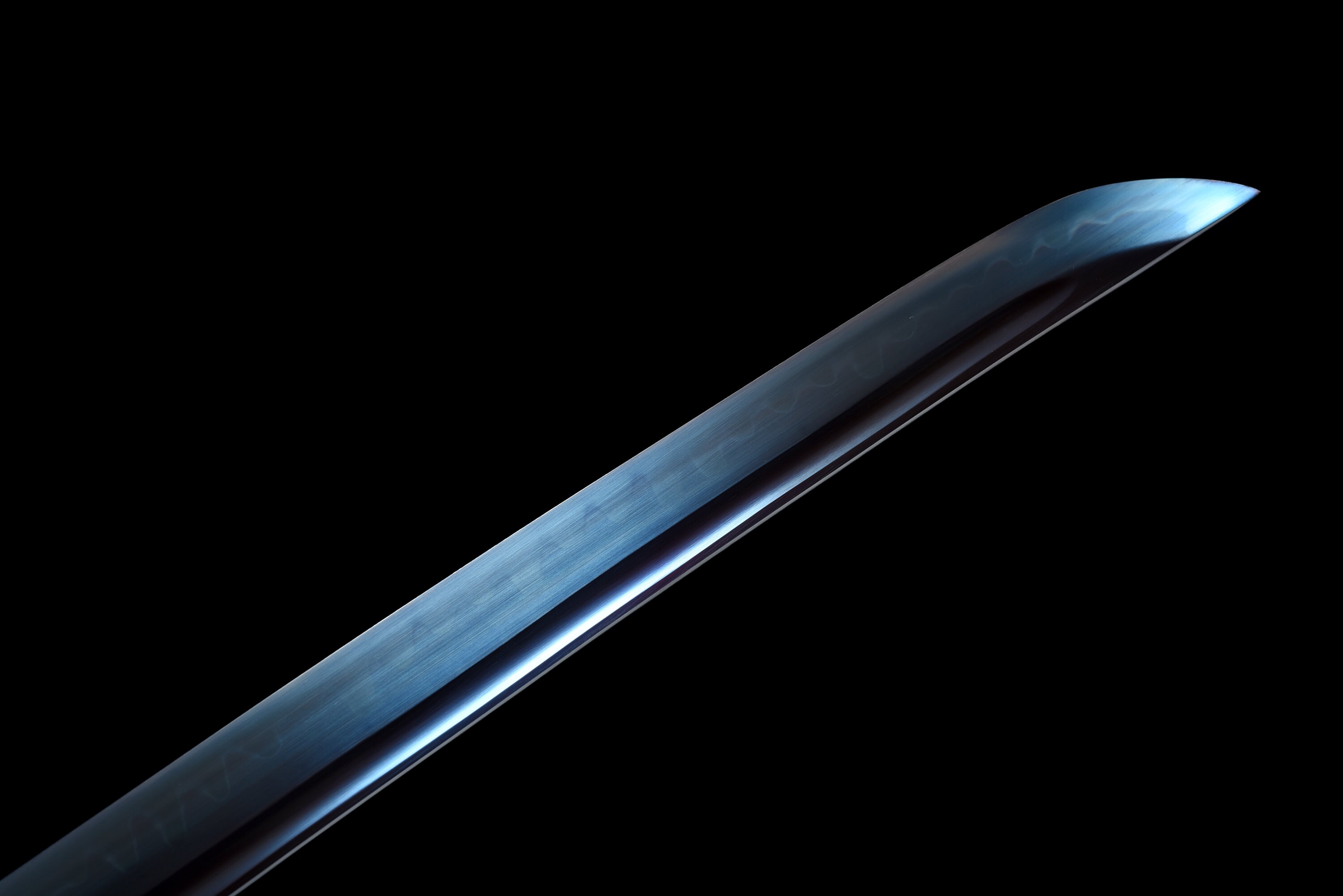 Buy Hand Forged T10 Carbon Steel Blade Black Katana, Clay Tempere Baked ...