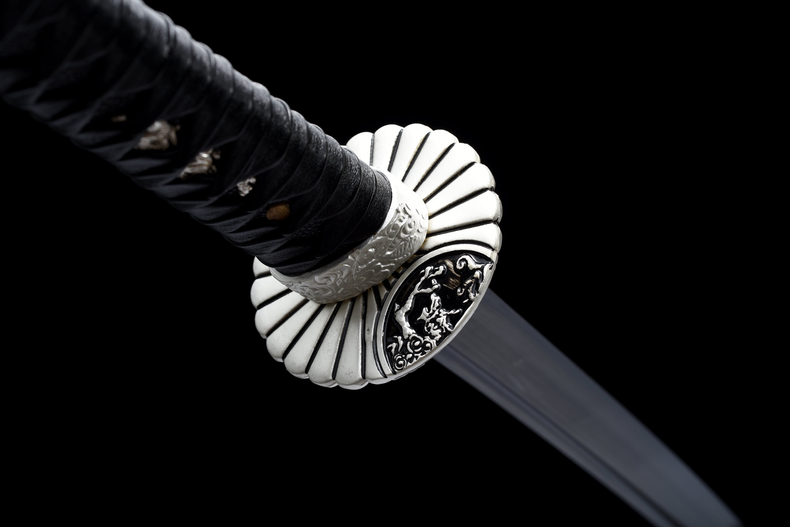 Black Samurai Sword With Black Blade Hand Forged Manganese - Etsy