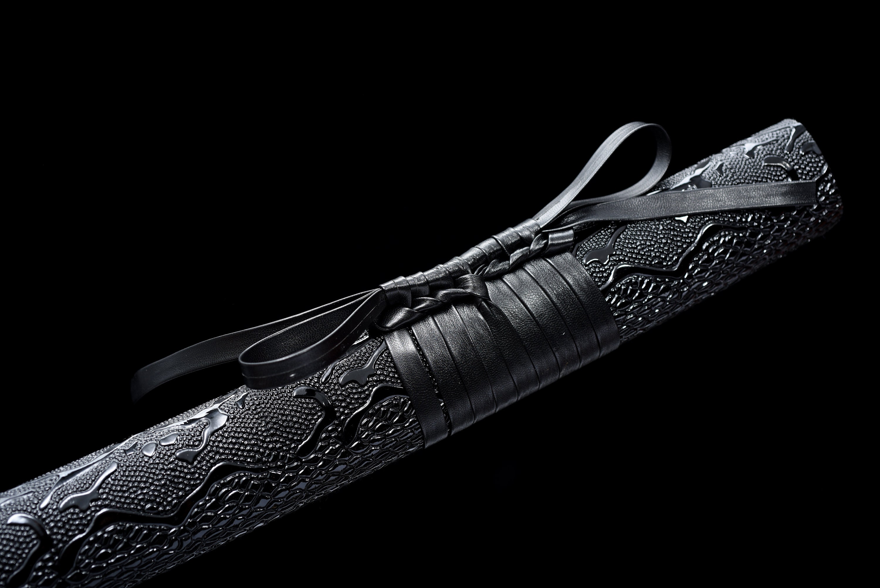 Black Samurai Sword With Black Blade Hand Forged Manganese - Etsy